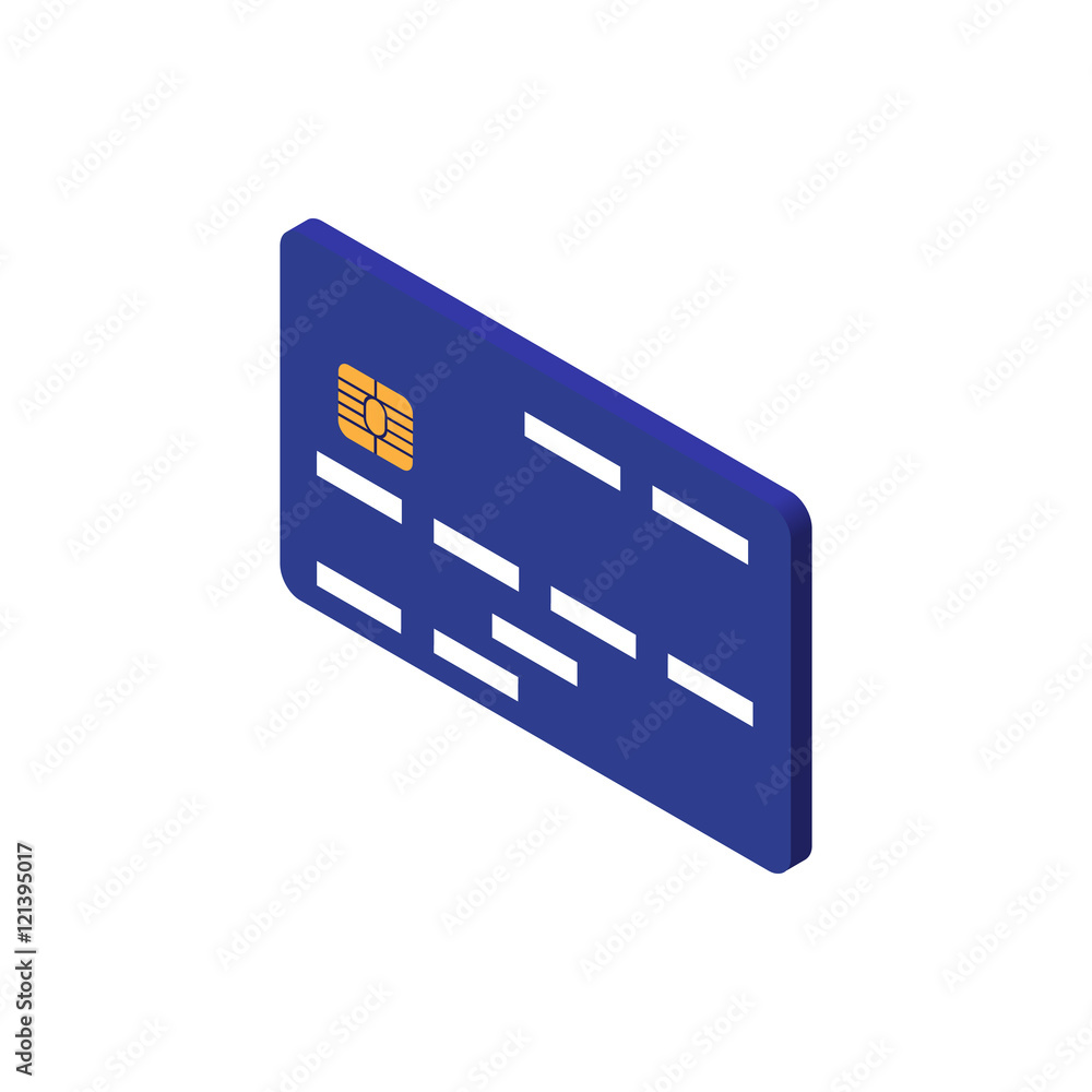 Credit card isometric icon on white background Stock Vector | Adobe Stock