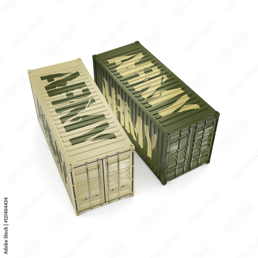 3D rendering army containers Stock Illustration | Adobe Stock