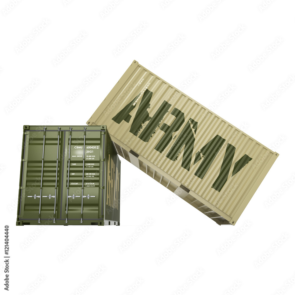 3D rendering army containers Stock Illustration | Adobe Stock