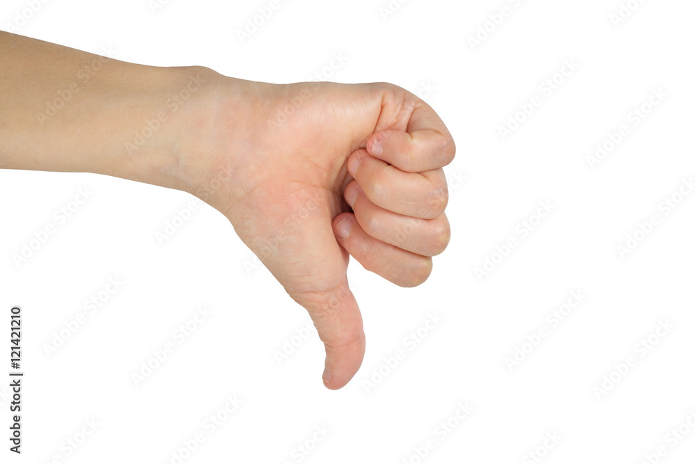 hand with thumb down Stock Photo | Adobe Stock