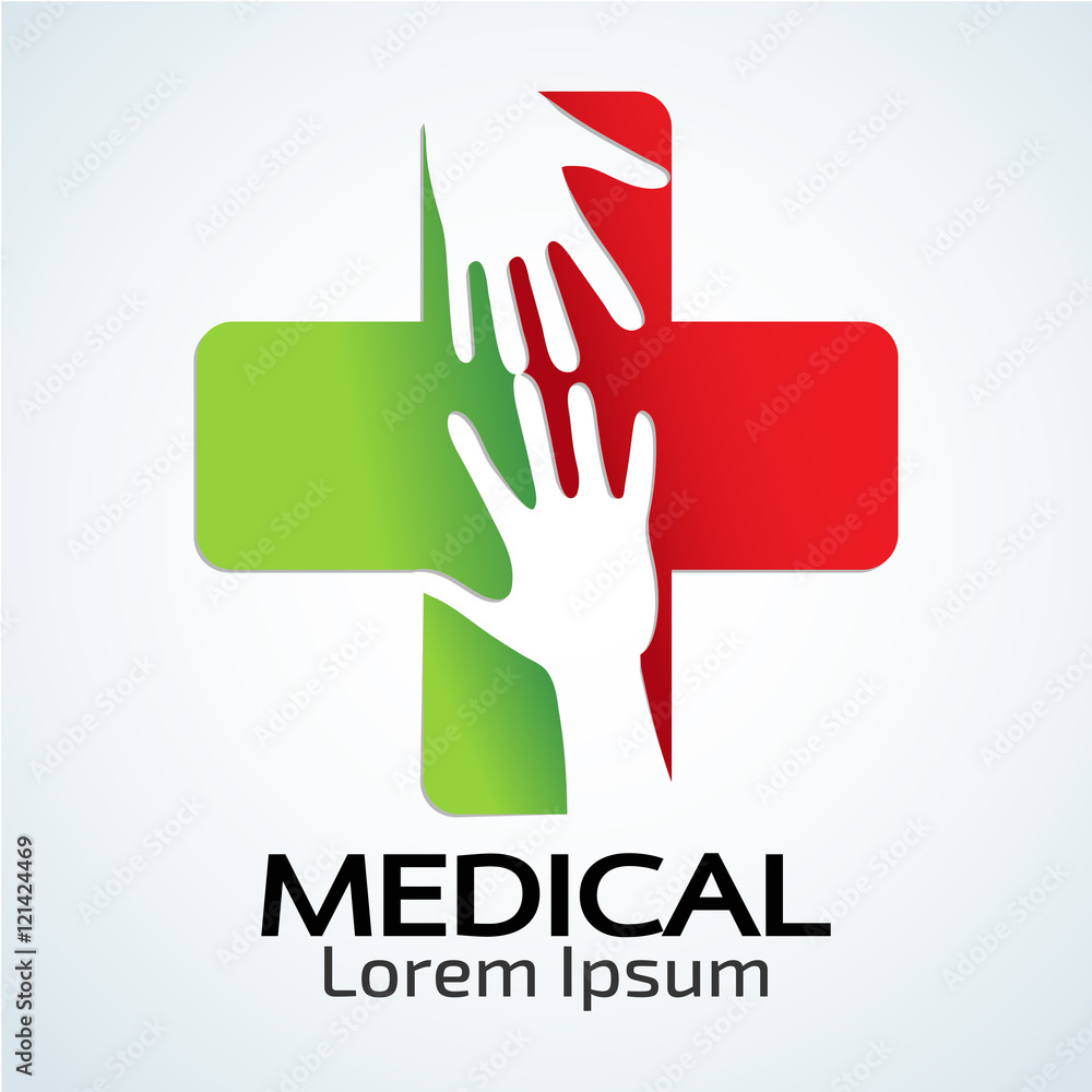 Medical logo Helping hands pharmacy sign symbol Stock Vector | Adobe Stock