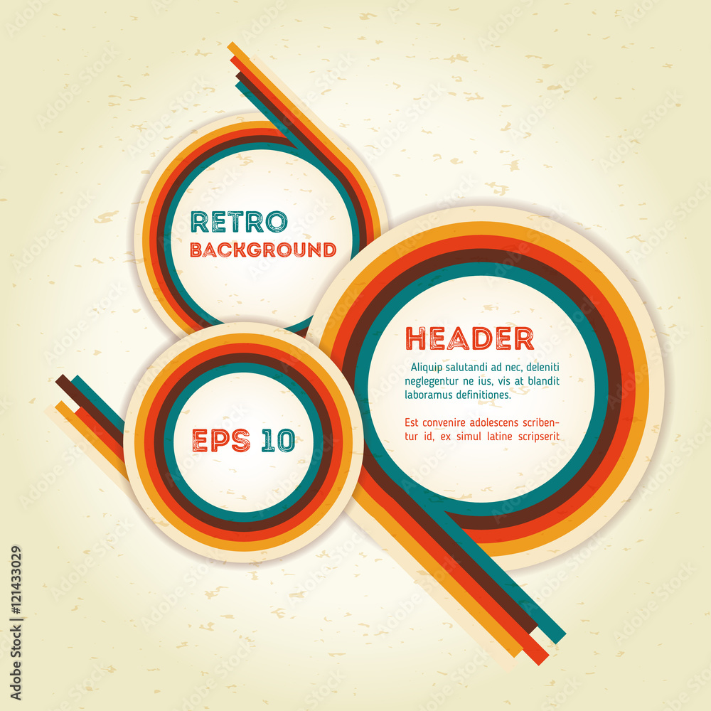 Abstract retro lines background. Colorful retro rounded. Abstract retro ...