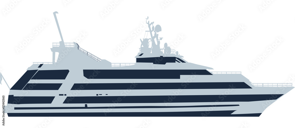 grey ship isolated on white background Stock Vector | Adobe Stock