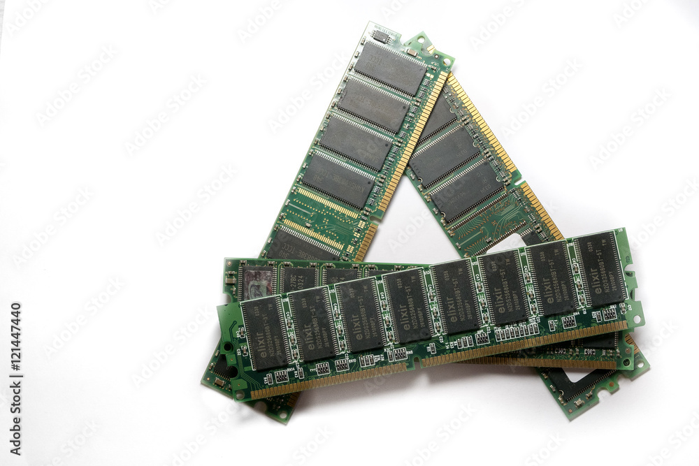 RAM. Computer parts. isolated on white background Stock Photo | Adobe Stock