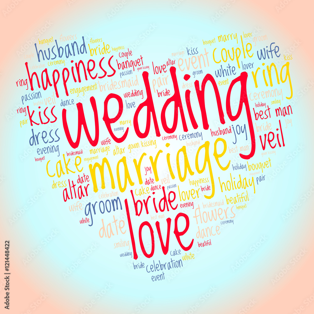 Wedding word cloud. Love concept. Vector illustration. Stock Vector ...