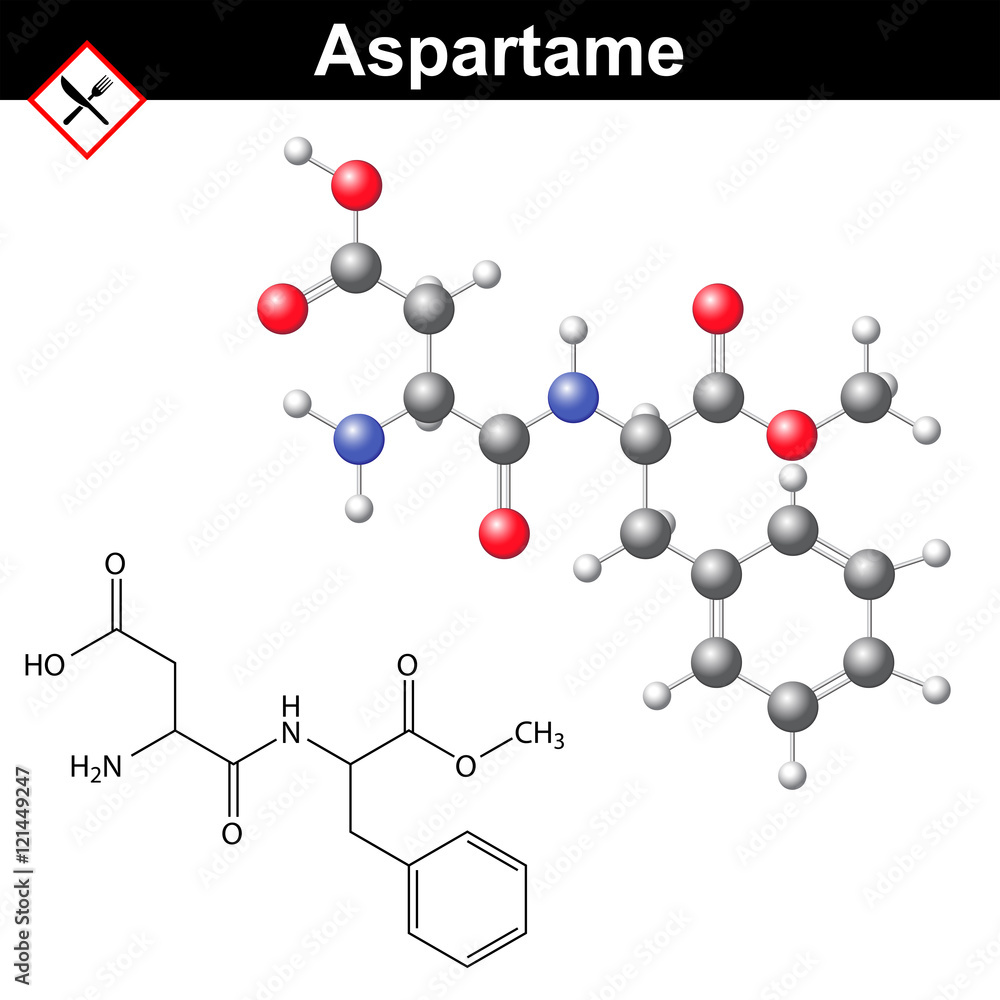 Aspartame molecular structure Stock Vector | Adobe Stock