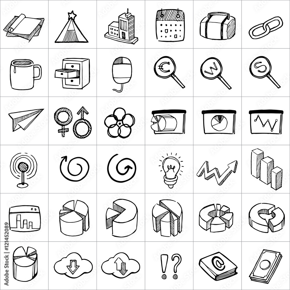 Hand drawn icons 006 Stock Vector | Adobe Stock