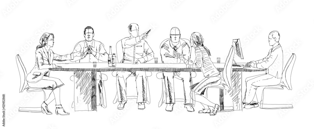 People Working Sketch