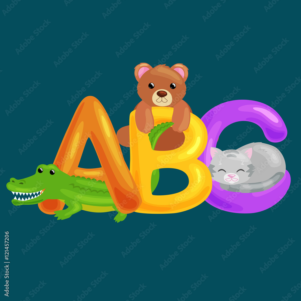 Abc animal letters for school or kindergarten children alphabet ...