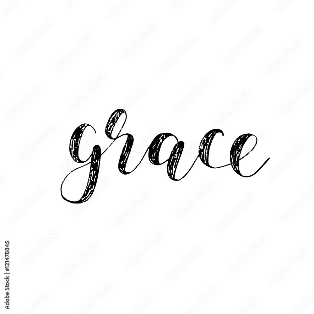 Grace. Brush lettering. Stock Vector | Adobe Stock