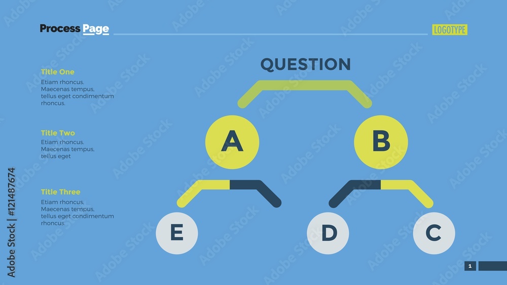 Simple Flowchart Slide Template Stock Vector | Adobe Stock