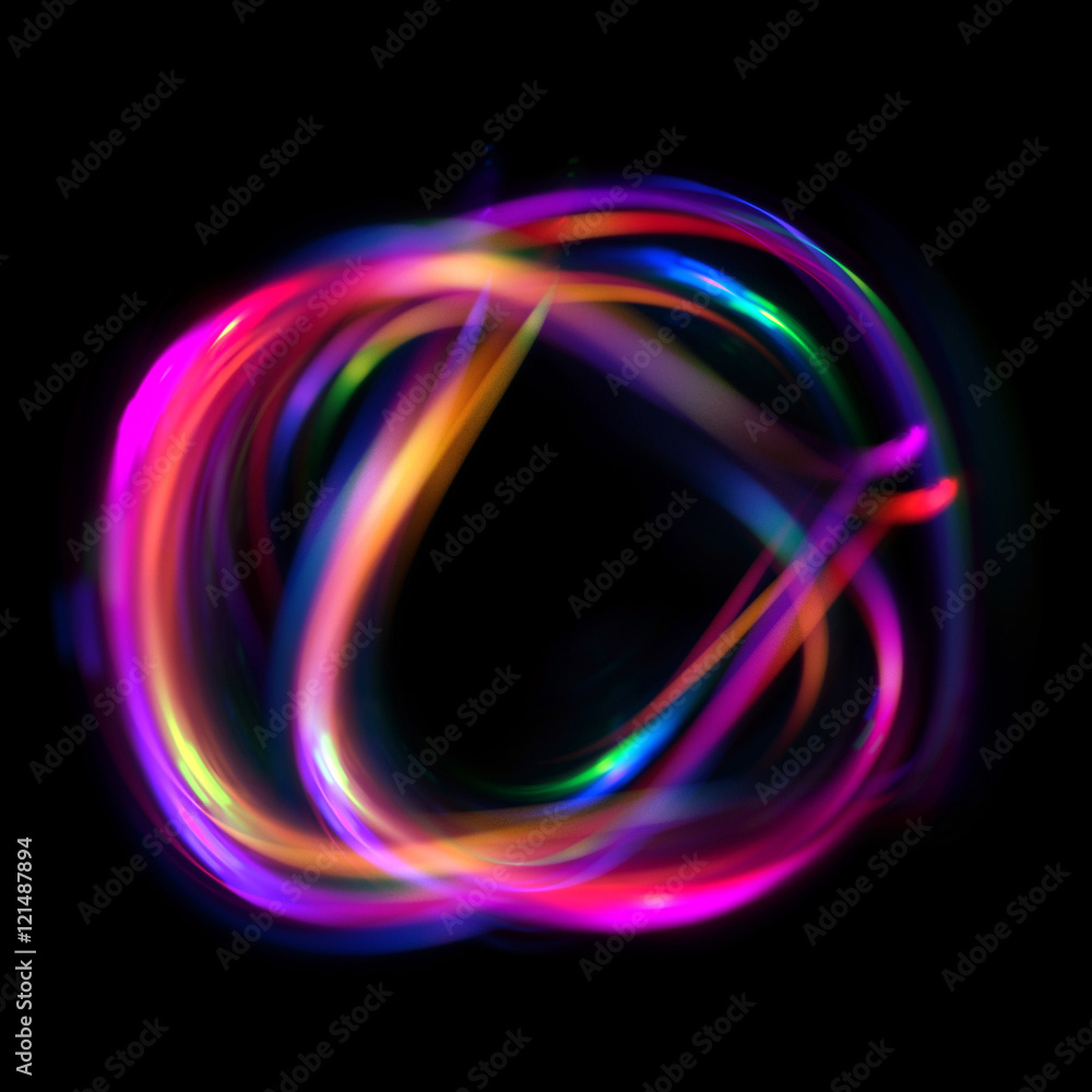 Abstract ring background with luminous swirling backdrop. Glowing ...