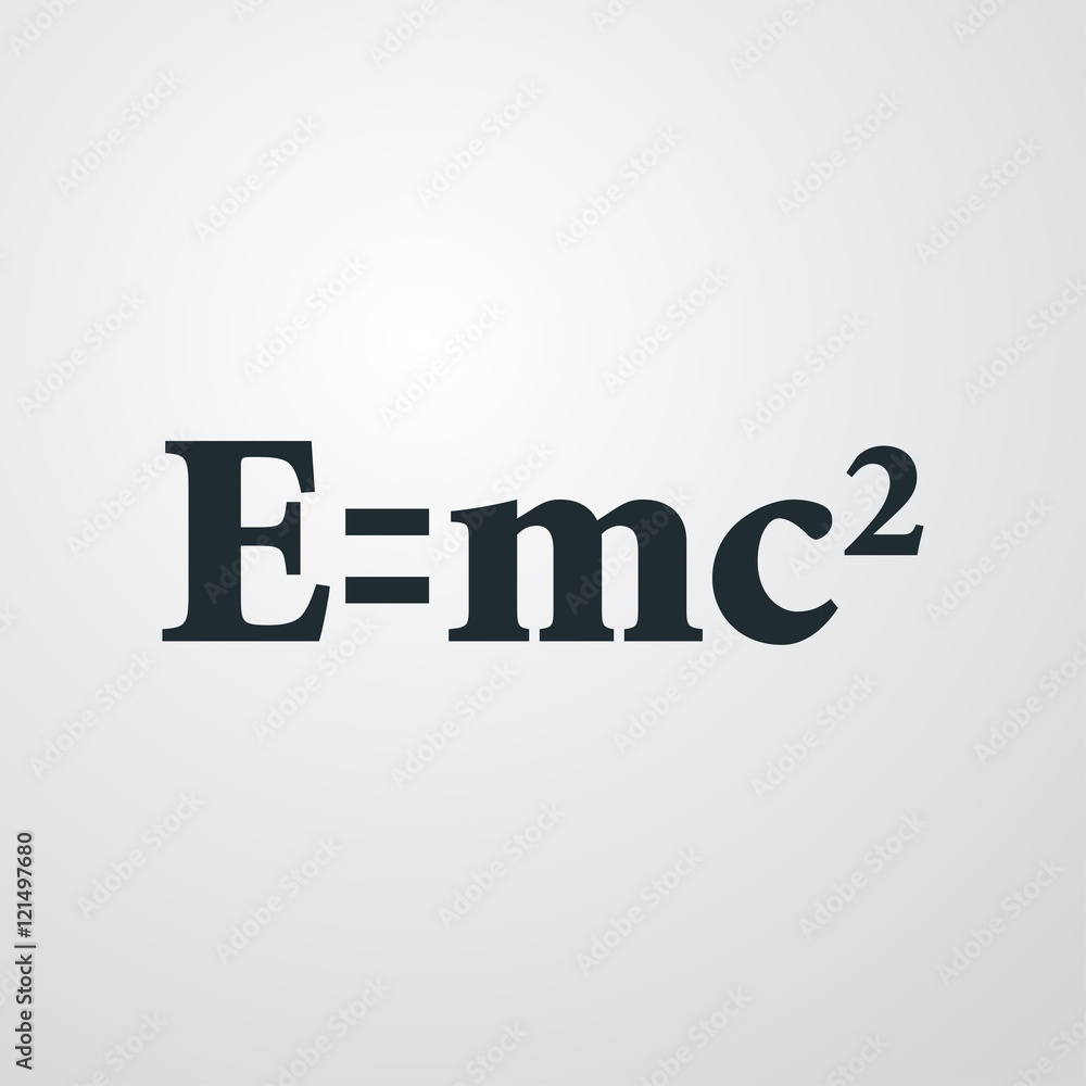 Icono plano simbolo E=mc2 en fondo degradado Stock Vector | Adobe Stock