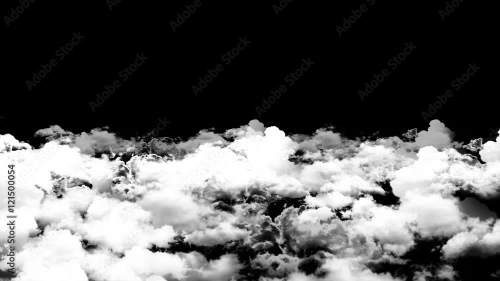 Seamless 3d animation of aerial view of cloudy sky with clouds with ...