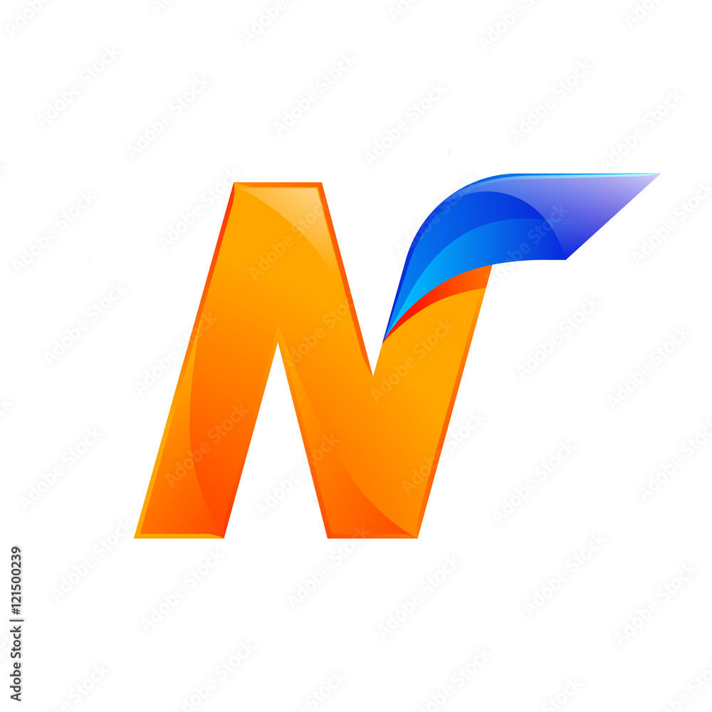 Orange Letter N