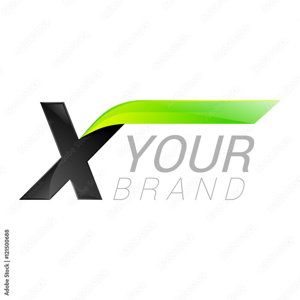 X letter black and green logo design Fast speed design template ...