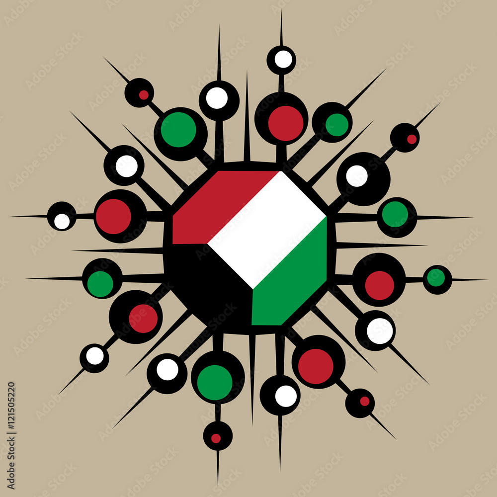 Kuwait Flag Towers Badge Icon Logo Stock Vector | Adobe Stock