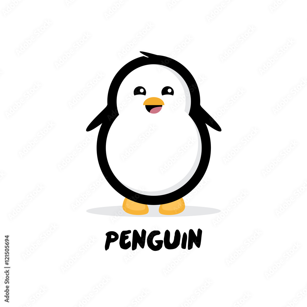 Penguin vector illustration. Penguin smiling face. Cute cartoon ...