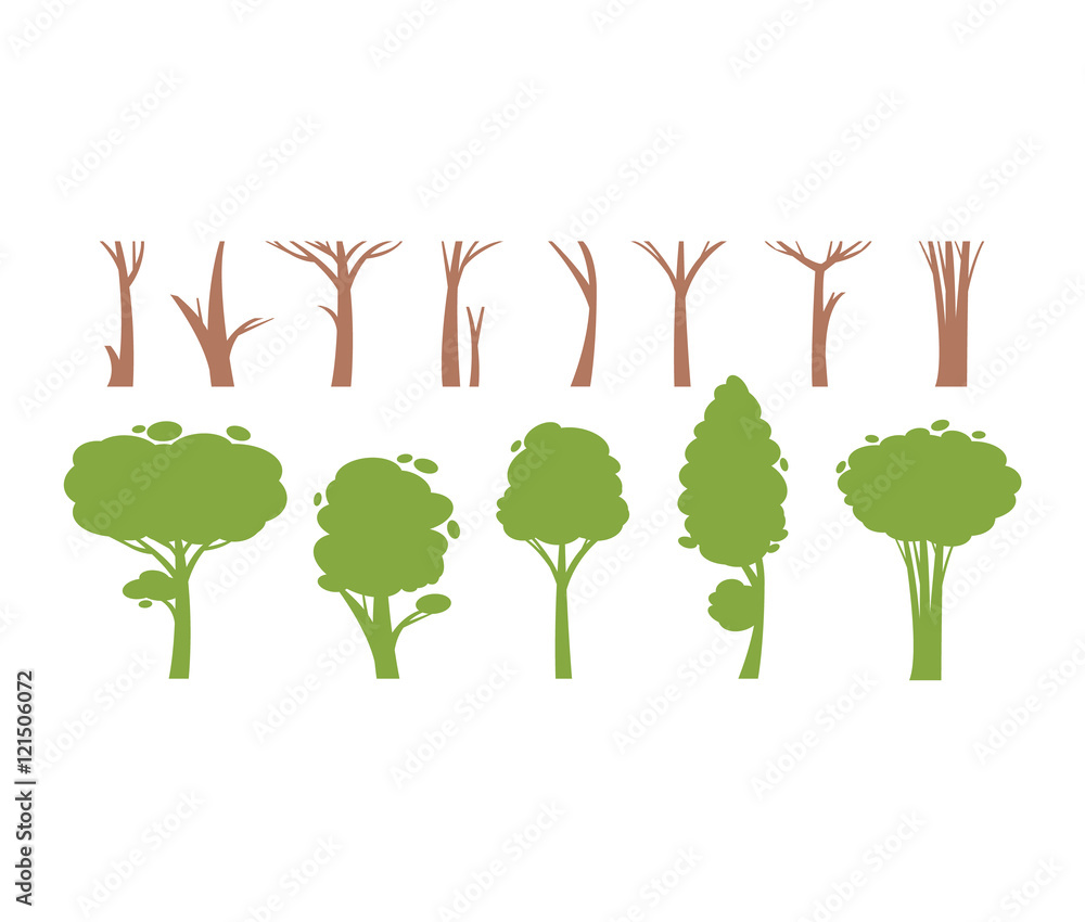 Cartoon tree vector illustration Stock Vector | Adobe Stock