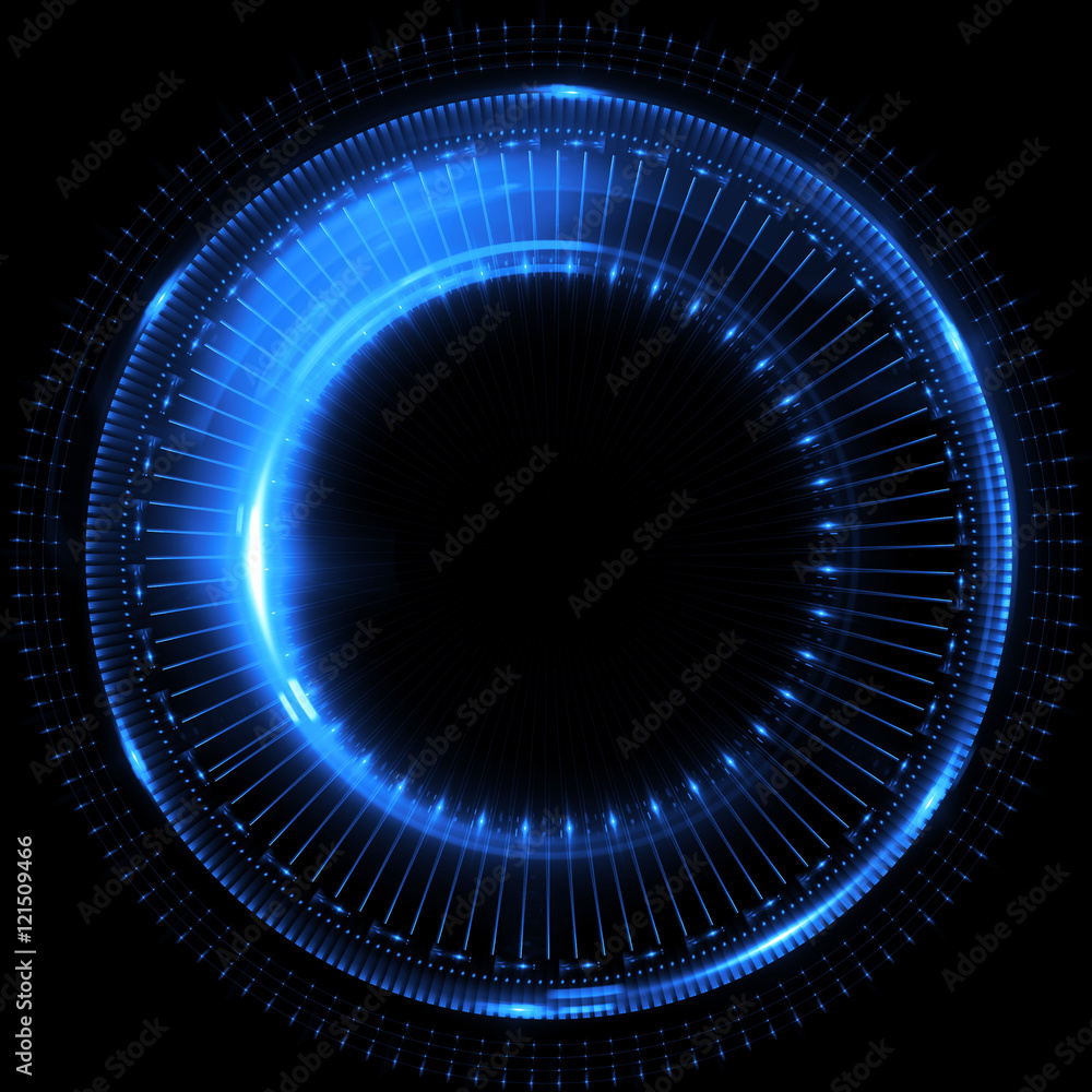 Abstract ring background with luminous swirling backdrop. Glowing ...