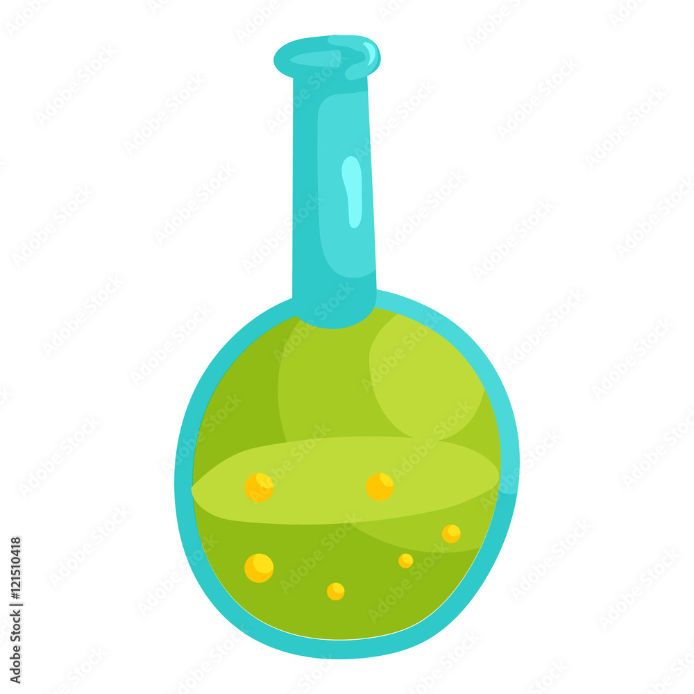 Laboratory glassware icon in cartoon style isolated on white background ...