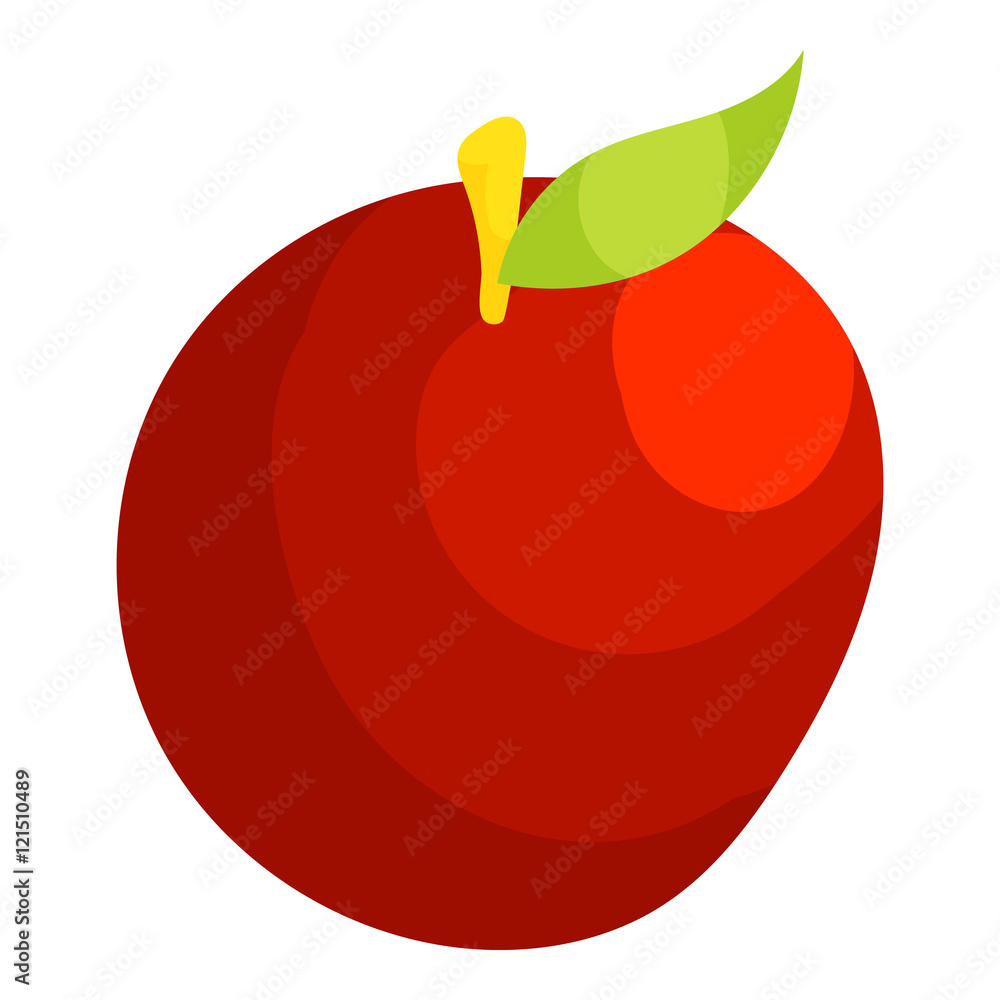 Apple icon in cartoon style isolated on white background vector ...