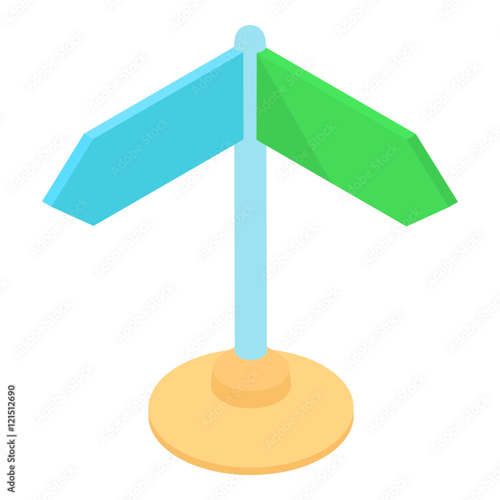 Road sign icon in cartoon style isolated on white background. Travel ...