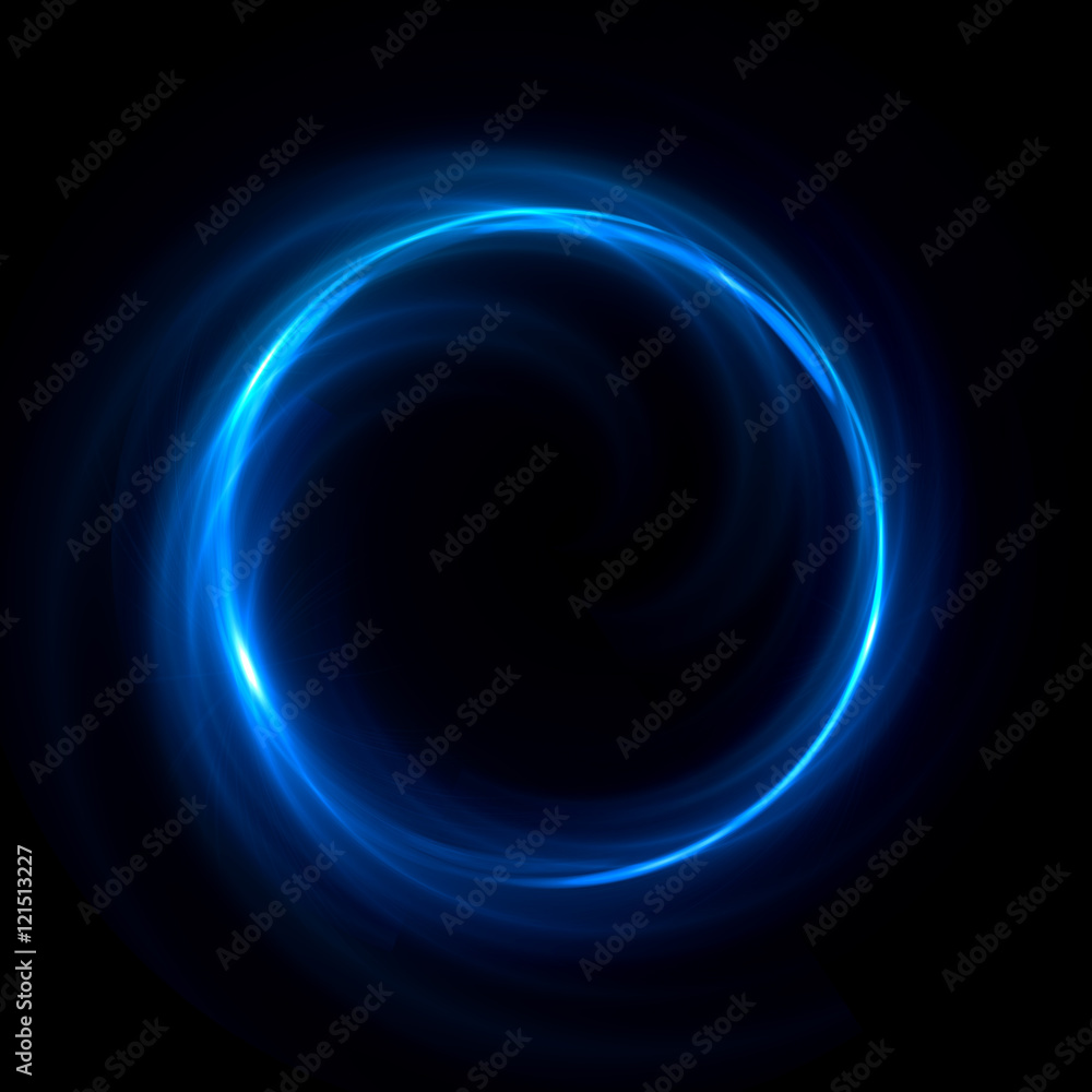 Abstract ring background with luminous swirling backdrop. Glowing ...