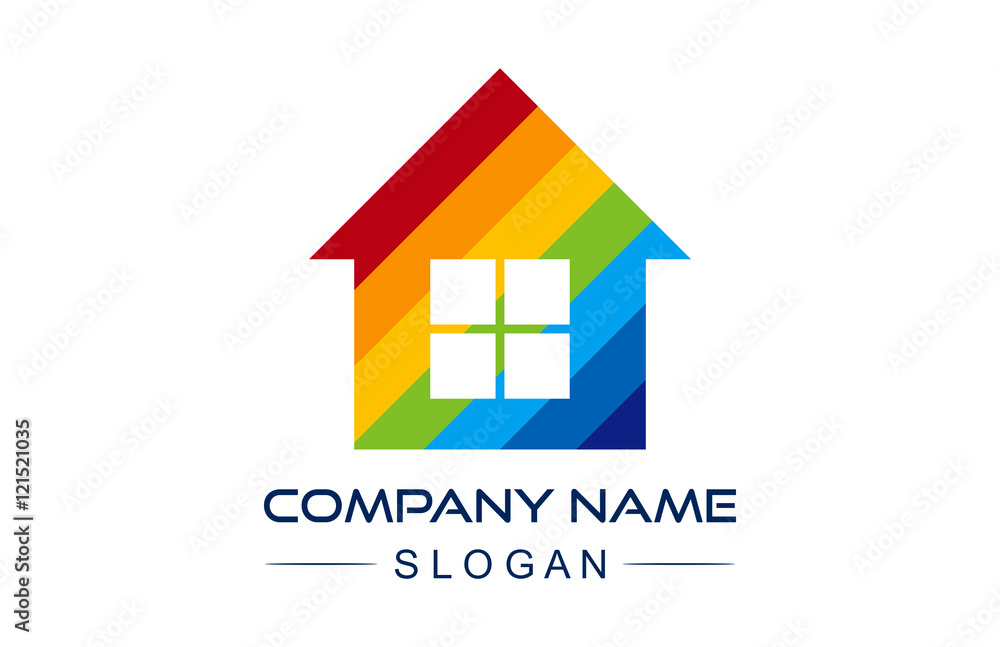 colorful home logo Stock Vector | Adobe Stock