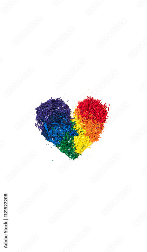 Rainbow Colored Pencils Heart