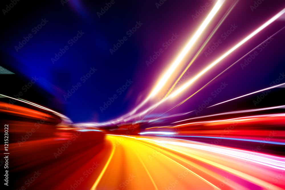 moving traffic light trails at night Stock Photo | Adobe Stock