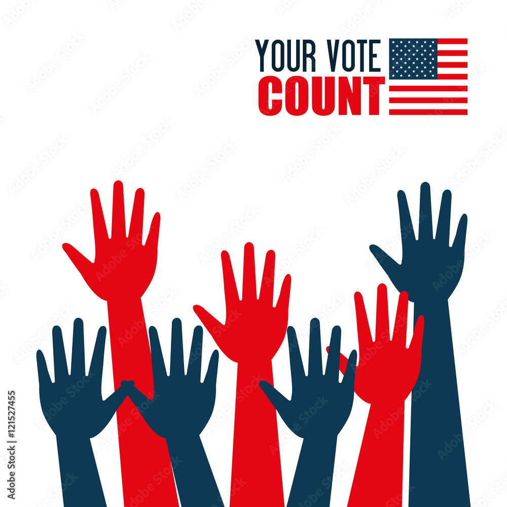 hands raised up election presidential graphic vector illustration eps ...