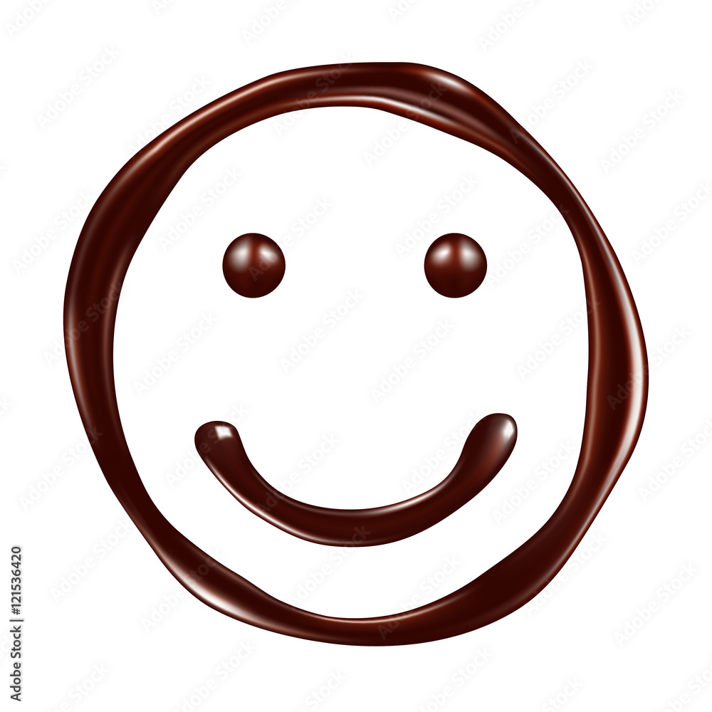 Smiley face made of chocolate syrup. Vector Illustration Stock Vector ...
