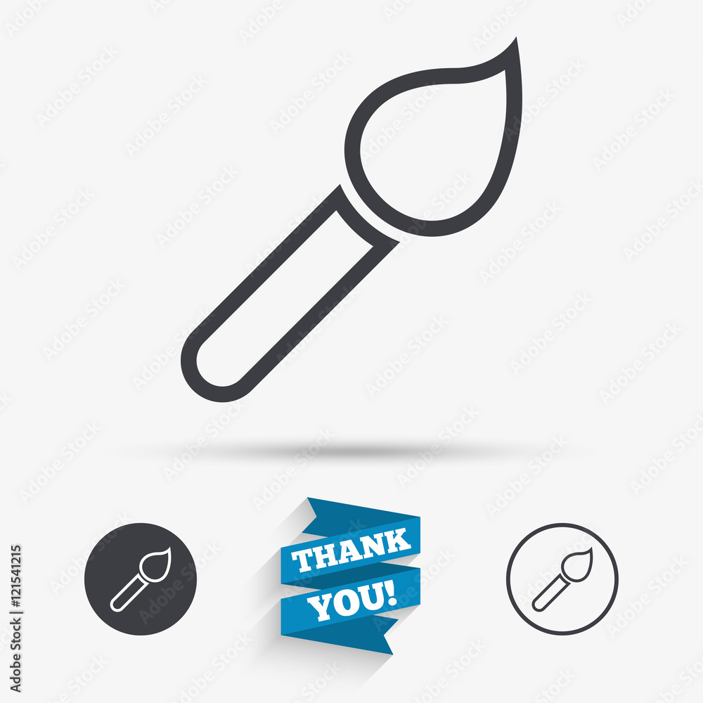 Paint brush sign icon. Artist symbol. Stock Vector | Adobe Stock