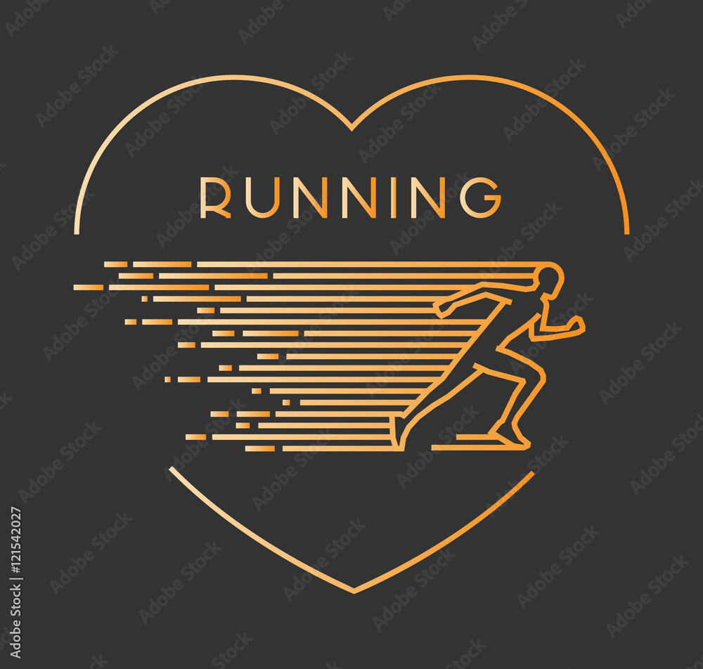 Vector line running logo and symbol Stock Vector | Adobe Stock