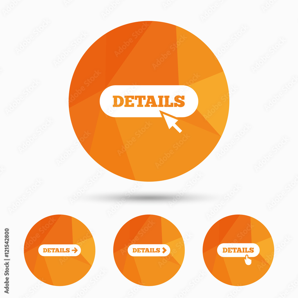 Details with arrow. More symbol and cursor. Stock Vector | Adobe Stock