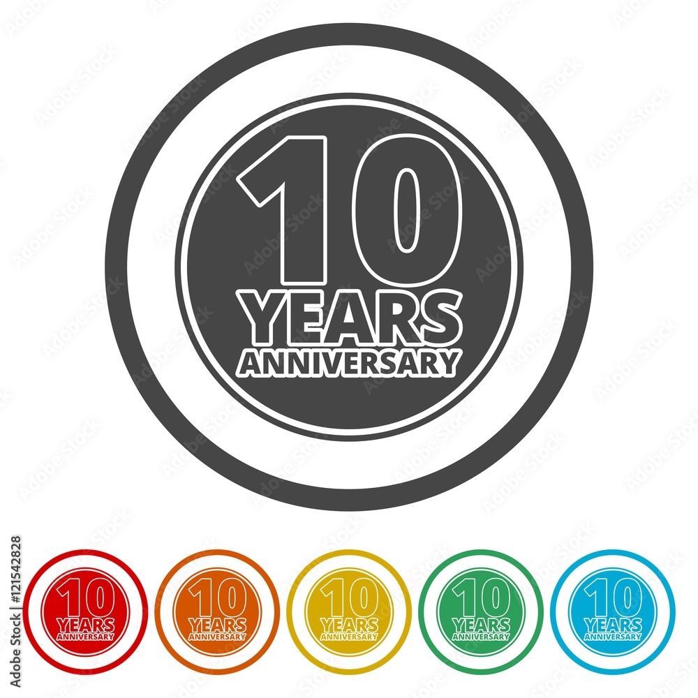 Anniversary icon set. Anniversary symbols isolated on white background ...