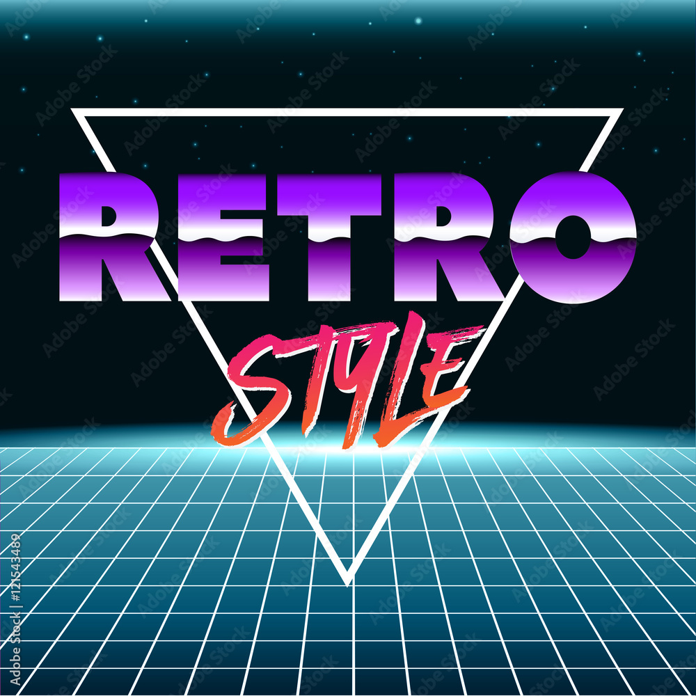 80s Retro Futurism Style. Retro Sci-Fi Background. Vector Illustration ...