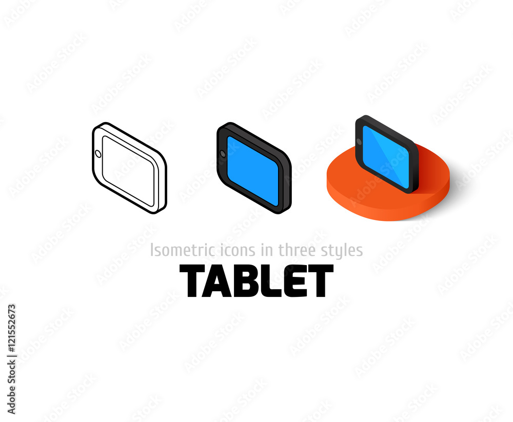 Tablet icon in different style Stock-Vektorgrafik | Adobe Stock