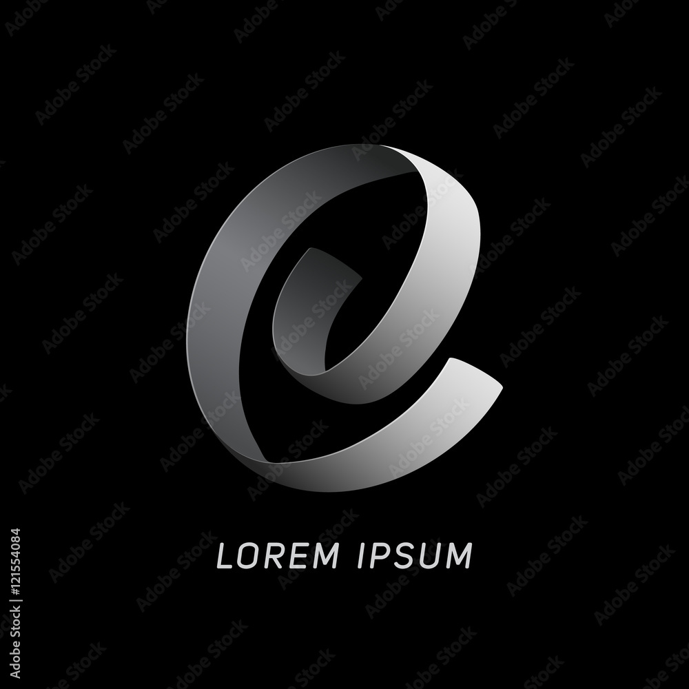 Letter "C" ribbon monogram. Eps10 vector illustration. Stock Vector ...