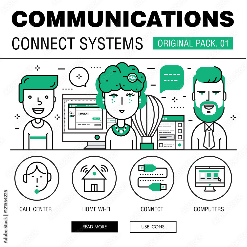 Communication connect social technology pack. Stock Vector | Adobe Stock