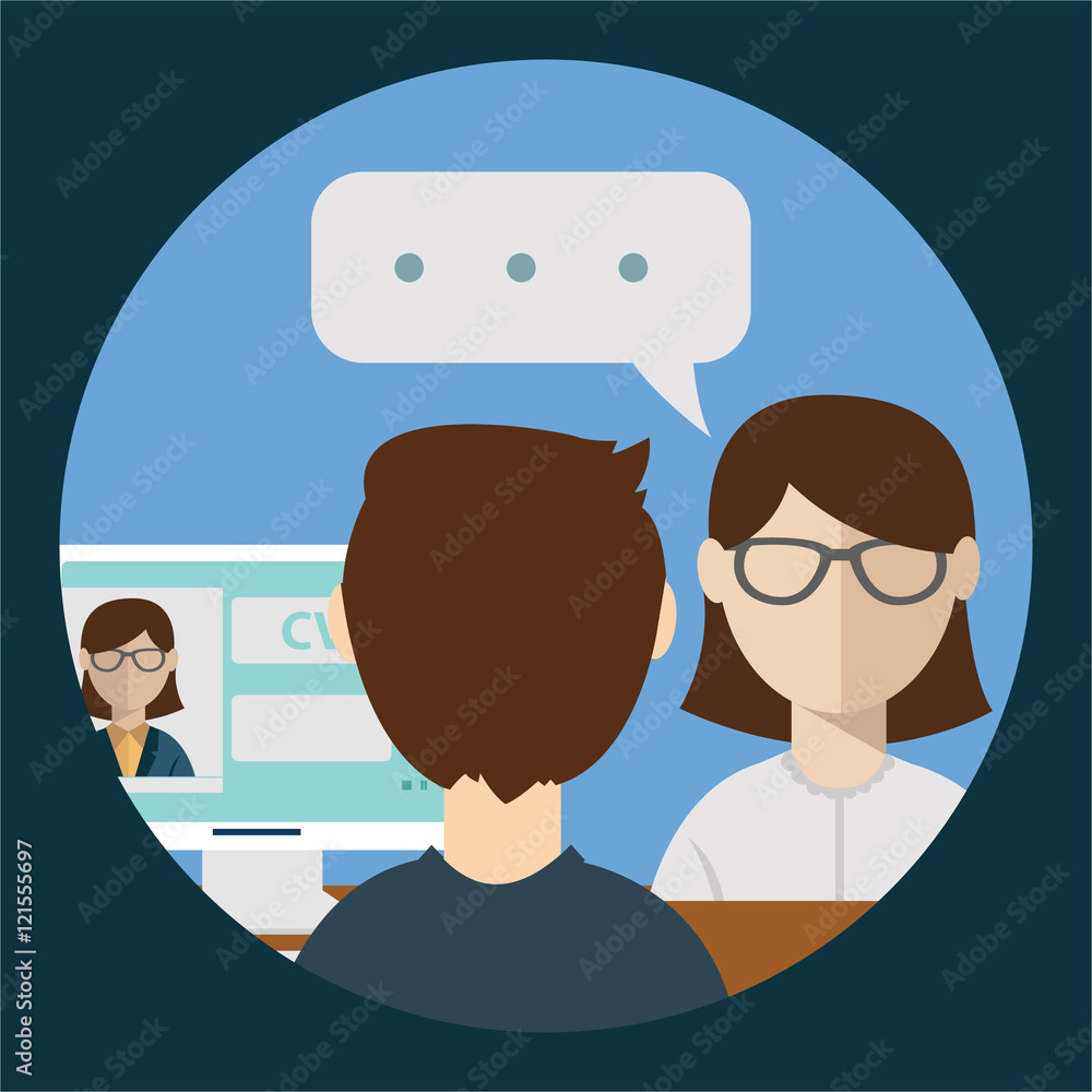 interview with the candidate positions. job interview. vector ...