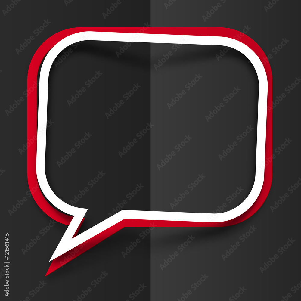 Red and white paper speech bubbles with shadow, vector frame Stock ...