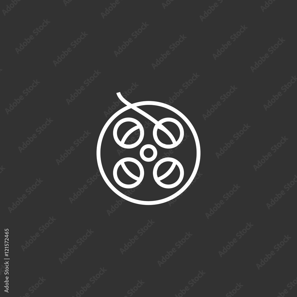 Film reel icon vector, clip art. Also useful as logo, web UI element ...