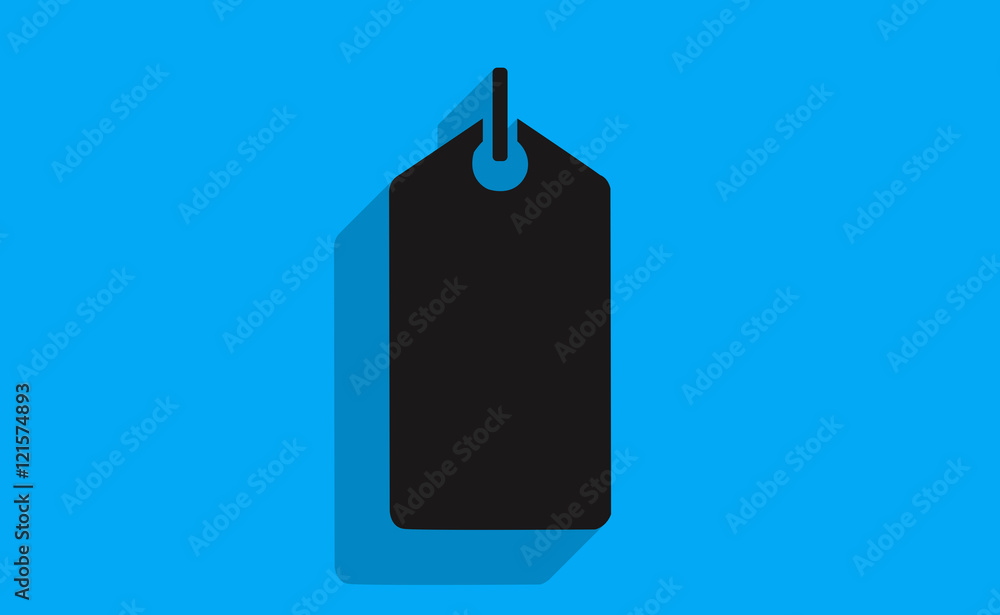 Vector black price tag with long shadow on flat background Stock Vector ...