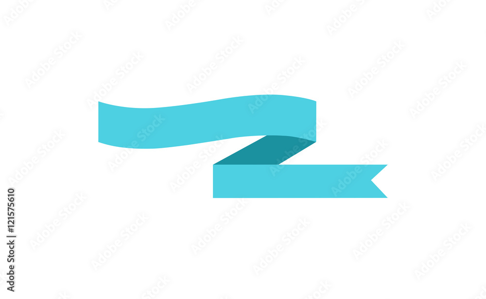 Vector flat ribbon on white background Stock Vector | Adobe Stock