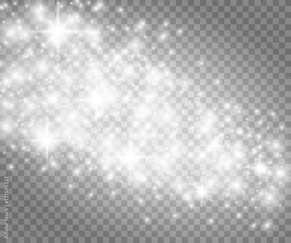 Vector white glitter wave abstract illustration. White star dust trail ...