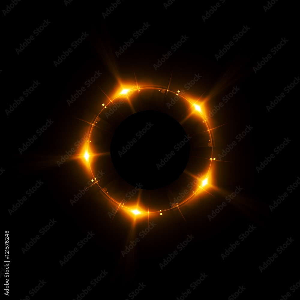 Abstract ring background with luminous swirling backdrop. Glowing ...