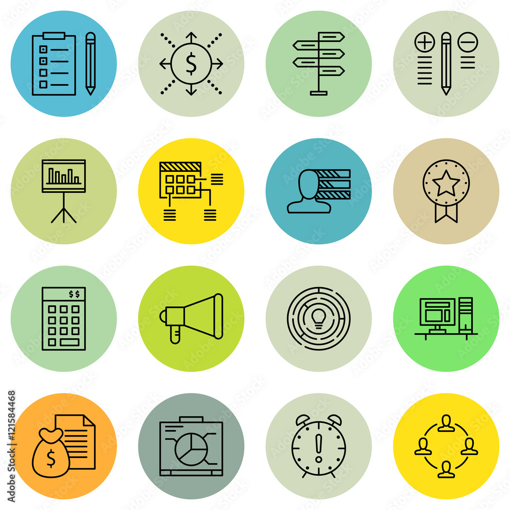 Set Of Project Management Icons On Investment, Creativity, Decision ...