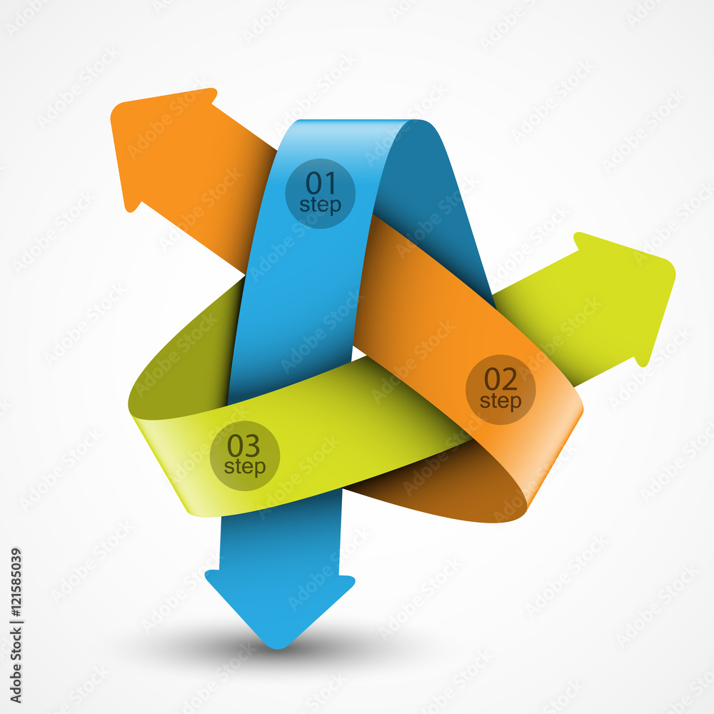 Modern abstract ribbon sign, business template for presentations ...